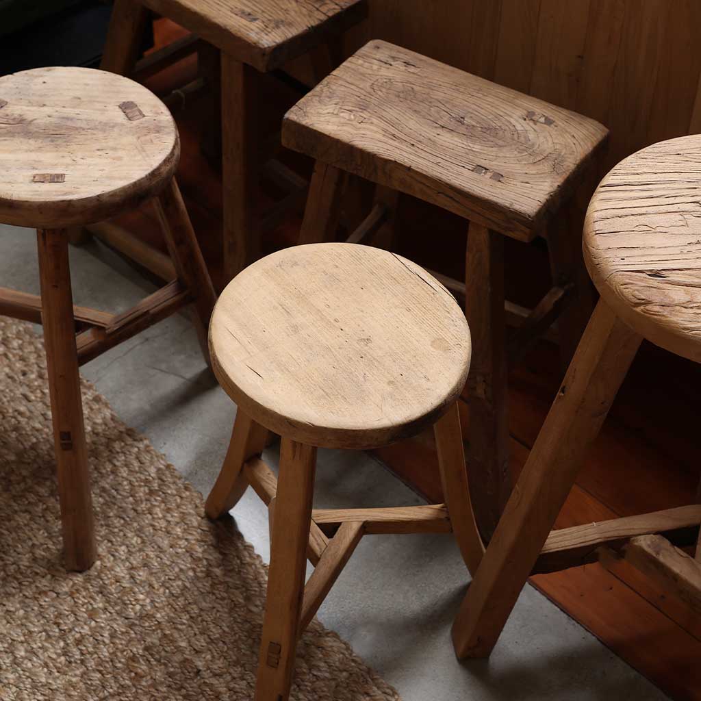 Original Round Wooden Stool – Madisons