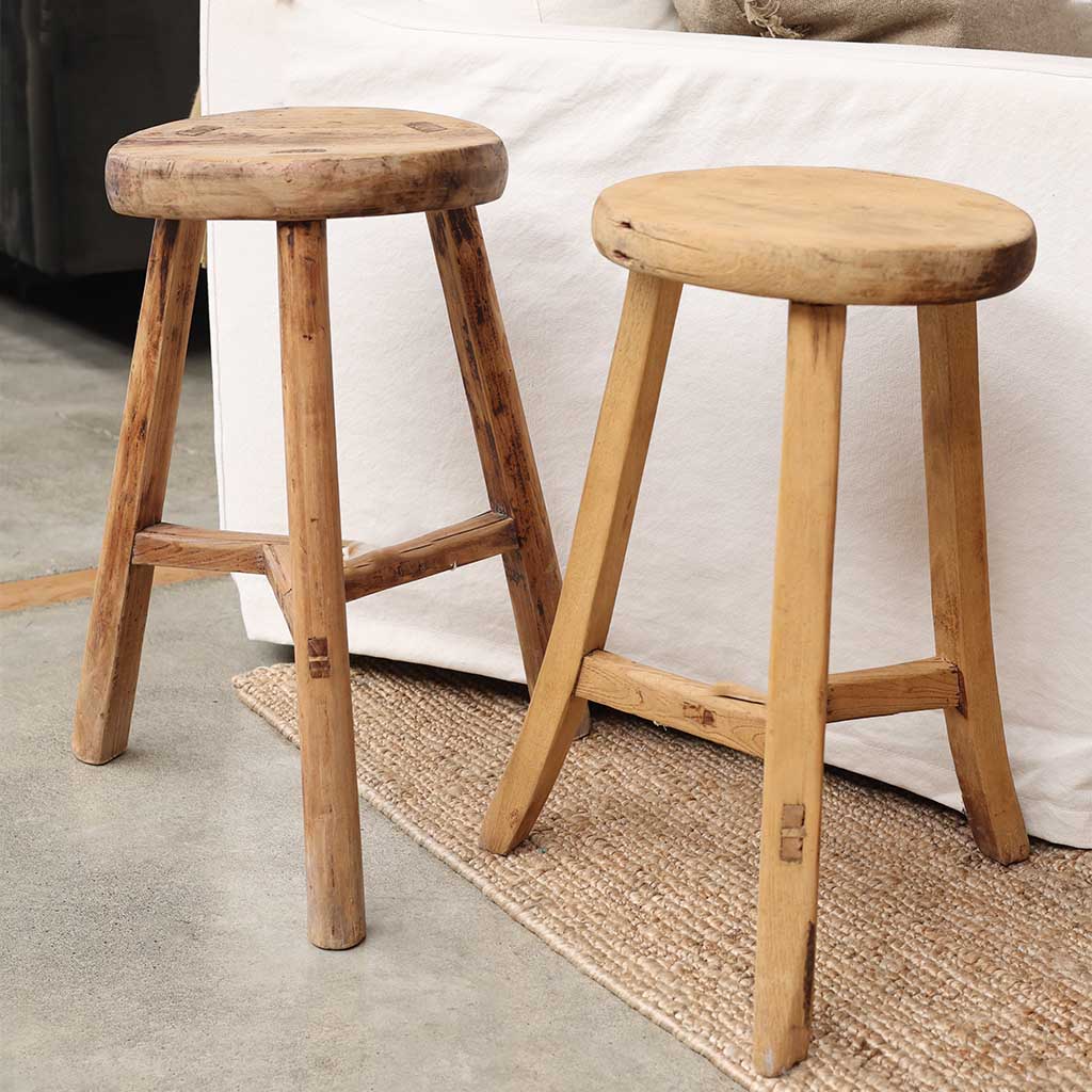 Original Round Wooden Stool – Madisons